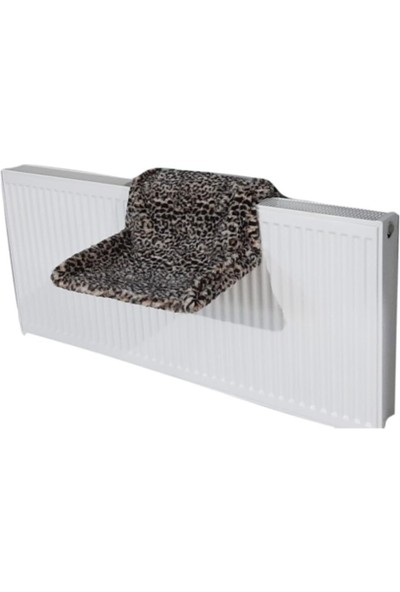 Patili Evler Leopar Pelüş Radyatör Kedi Yatağı Petek Askılı Pelüş Kedi Kalorifer Yatağı 35X50 cm