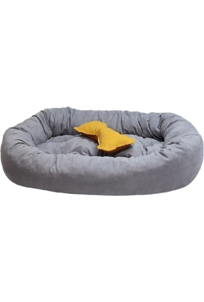 Patili Evler Gri Büyük Boy Köpek Yatağı - 70X90 cm - Iç Mekan - Large - Kemik Yastıklı Patili Evler Gri Büyük Boy Köpek Yatağı - 70X90 cm - Iç Mekan - Large - Kemik Yastıklı