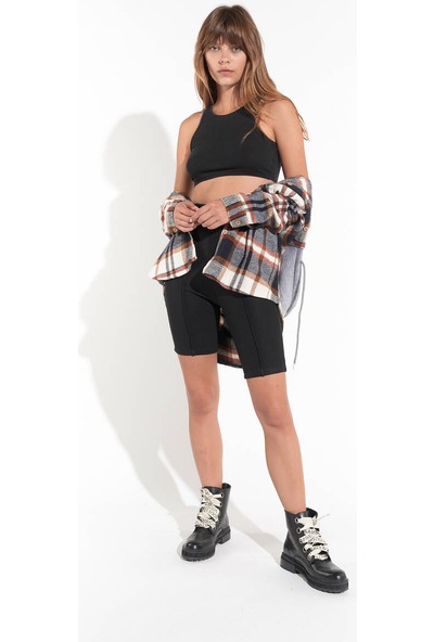 Siyah Önü Dikişli Kısa Çelik TAYT(ZCK0156) Siyah Önü Dikişli Kısa Çelik TAYT(ZCK0156)