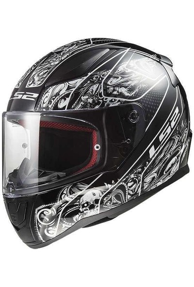 LS2 Rapid Crypt Siyah-Beyaz Full-Face Kask LS2 Rapid Crypt Siyah-Beyaz Full-Face Kask