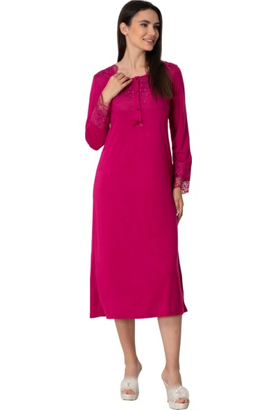 Mecit Pijama Mecit 5537 Fuşya Lohusa Gecelik Mecit Pijama Mecit 5537 Fuşya Lohusa Gecelik
