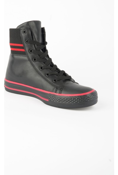 Siyah Kırmızı Converse Tarzı Bot GZ01