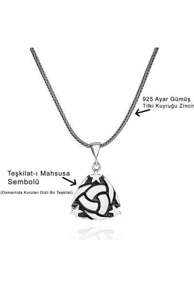Takı925 Teşkilat-I Mahsusa Sembollü 925 Ayar Gümüş Kolye