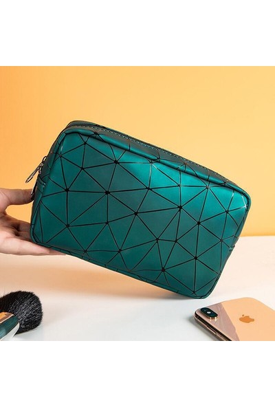 Kadın Pu Kozmetik Çantası Moda Geometrik Makyaj Organizatör Çanta Seyahat Su Geçirmez Tuvalet Depolama Kılıfı Güzellik Makyaj Kılıfları | Kozmetik Çanta ve Amp;davalar