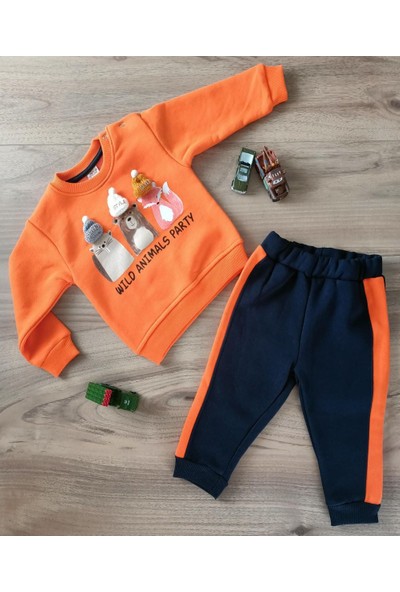 Hayvan Baskılı Erkek Bebek Takım