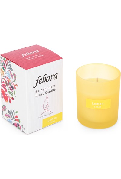 Febora Limon Kokulu Renkli Bardak Mum