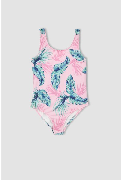 DeFacto Kız Çocuk Desenli Esnek Dokulu MAYO W7351A622SM