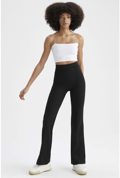 DeFacto Yüksek Bel Dokuma Geniş Paça Palazzo Pantolon W1140AZ22SP