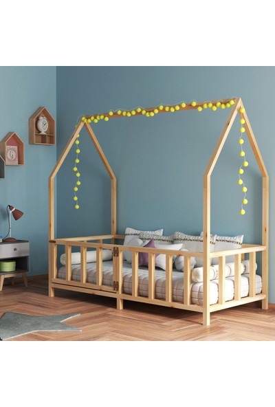 Zerka Concept Ferizay Doğal Ahşap Montessori Çocuk Karyola Ithal Çam 80 x 180 Zerka Concept Ferizay Doğal Ahşap Montessori Çocuk Karyola Ithal Çam 80 x 180