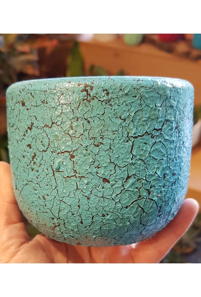 Çatlatma Efektli Beton Saksı