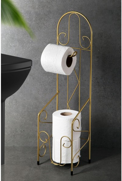 Kitchen Life Metal Lüx Yedekli Wc Kağıtlık Seti - Eskitme Gold Kitchen Life Metal Lüx Yedekli Wc Kağıtlık Seti - Eskitme Gold
