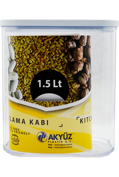 Favilla Dikdörtgen Contalı Kutu 1.5 Lt Mutfak Erzak Saklama Kabı Favilla Dikdörtgen Contalı Kutu 1.5 Lt Mutfak Erzak Saklama Kabı