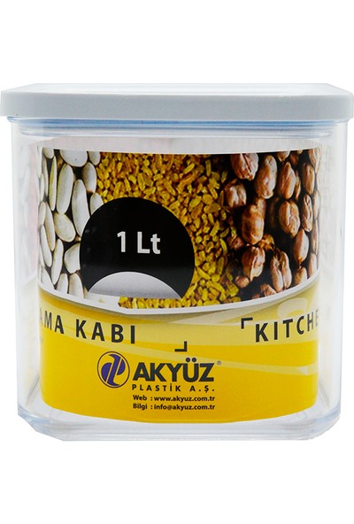 Favilla Kare Contalı Kutu 1 Lt Mutfak Erzak Saklama Kabı Favilla Kare Contalı Kutu 1 Lt Mutfak Erzak Saklama Kabı
