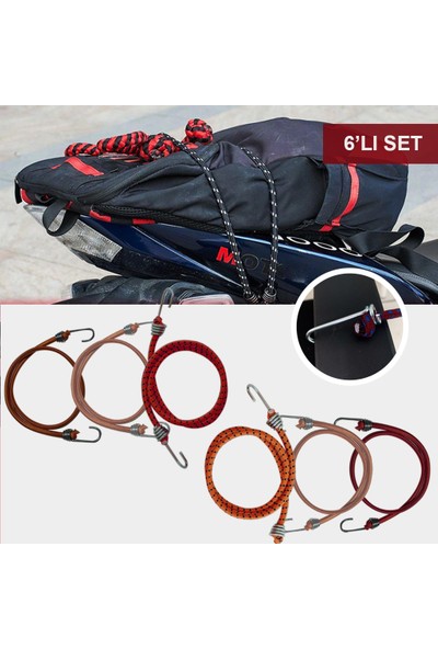 Uniquem 6 Adet Bagaj Gergi Lastiği Ahtapot Lastik Araç Oto Bisiklet Ahtapot Lastik