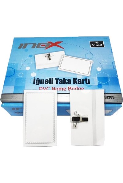 Inox Iğneli Yaka Kartı 50'li