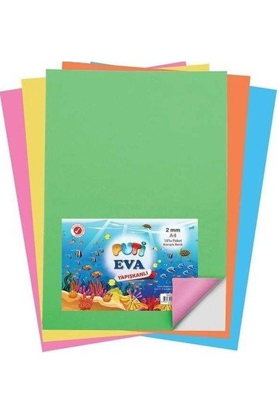 Puti A4 Eva Yapışkanlı 10 Renk Karışık Puti A4 Eva Yapışkanlı 10 Renk Karışık