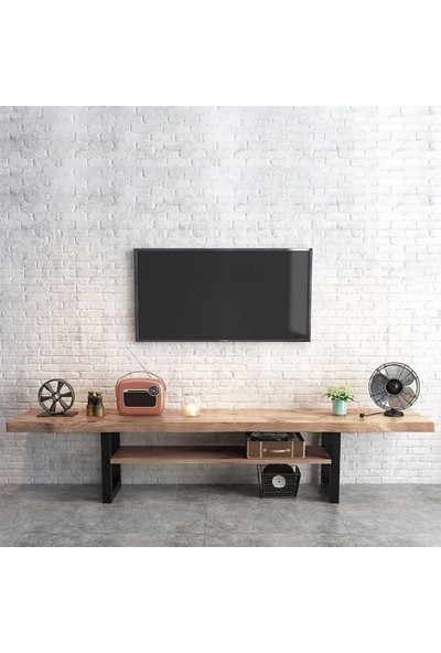 Plus Aksesuar Ahşap Dekoratif Tv Sehpası 200x35x50