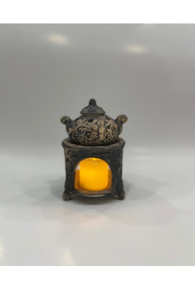 Mesa Shop Eskitme Temalı Kahverengi Çaydanlık Şeklinde Buhurdanlık Mesa Shop Eskitme Temalı Kahverengi Çaydanlık Şeklinde Buhurdanlık