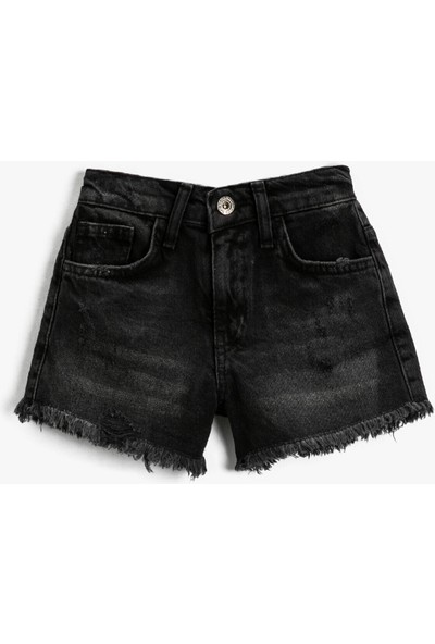 Koton Kız Çocuk Destroylu Kot Şort Pamuklu