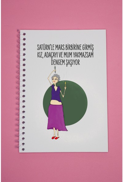 Evrem Yayıncılık Satürn'le Mars Birbirine Girmiş Kız Not Defteri 120 Sayfa Evrem Yayıncılık Satürn'le Mars Birbirine Girmiş Kız Not Defteri 120 Sayfa