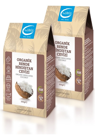TheLifeCo 2'li Thelifeco Organik Rende Hindistan Cevizi 100 gr
