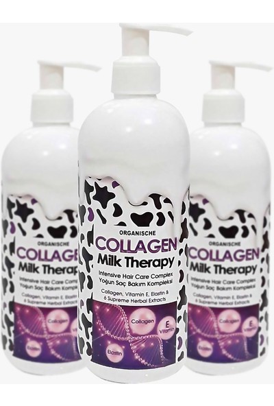 Organische Collagen Milk Therapy Kolejen Saç Sütü 400 Ml. 3 Adet Organische Collagen Milk Therapy Kolejen Saç Sütü 400 Ml. 3 Adet