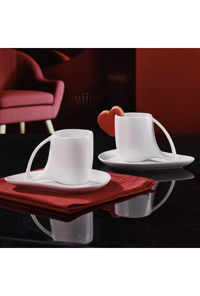 Güral Porselen Dublın 4 Parça 2 Kişilik Çay Fincan Takımı