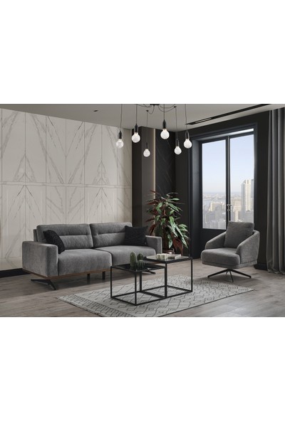 Belita Sole Üçlü Koltuk - Gri