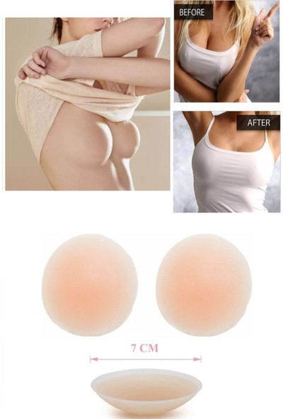 Kadın Göğüs Ucu Gizleyici Kapatıcı Yapışkanlı Slikon Pad - Nipple Pad Çapı: 7cm Kadın Göğüs Ucu Gizleyici Kapatıcı Yapışkanlı Slikon Pad - Nipple Pad Çapı: 7cm
