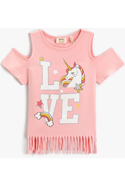 Koton Bisiklet Yaka Normal Kalıp Baskılı Pembe Kız Çocuk T-Shirt - 2SKG10031AK Koton Bisiklet Yaka Normal Kalıp Baskılı Pembe Kız Çocuk T-Shirt - 2SKG10031AK