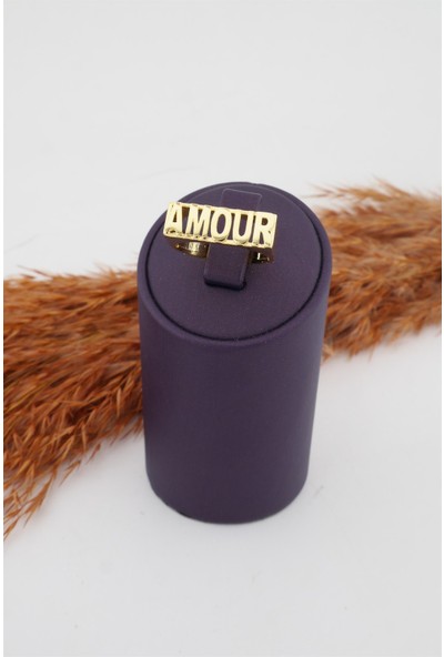 By Zeyna Aksesuar Ayarlanabilir Numarasız Amour Yazılı Yüzük By Zeyna Aksesuar Ayarlanabilir Numarasız Amour Yazılı Yüzük