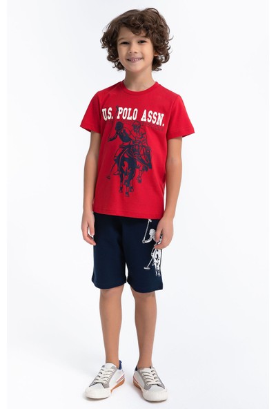 U.S. Polo Assn. U.s. Polo Assn Kırmızı Erkek Çocuk Bisiklet Yaka Bermuda Takım