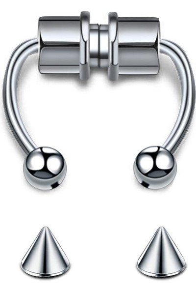 Cetinaccessories Cerrahi Çelik Gümüş Renk Fake Septum Piercing-Manyetik Piercing Cetinaccessories Cerrahi Çelik Gümüş Renk Fake Septum Piercing-Manyetik Piercing