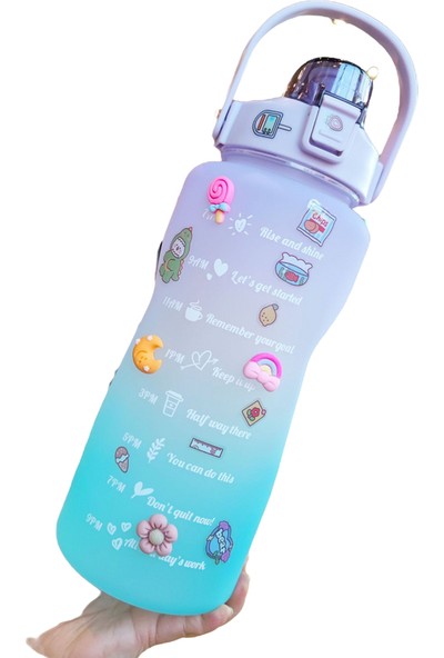 Enjoytime Gradyan Renkli Su Şişesi Ovma Bardağı Su Geçirmez 2000ML