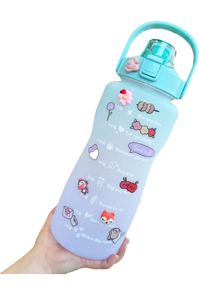 Enjoytime Gradyan Renkli Su Şişesi Ovma Bardağı Su Geçirmez 2000ML