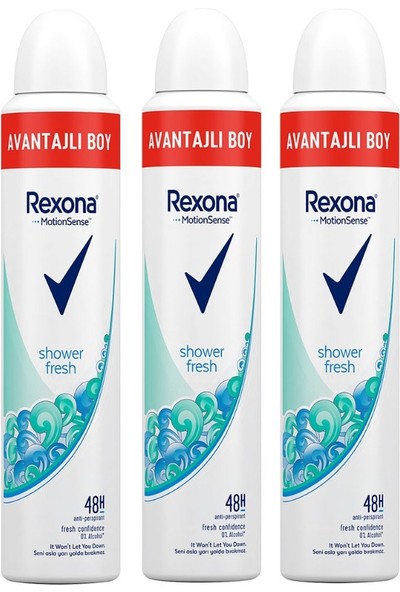 Rexona Motionsense Kadın Sprey Deodorant Shower Fresh 200 ml X3