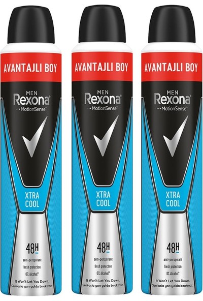 Rexona Men Motionsense Erkek Sprey Deodorant Xtra Cool Ter Kokusuna Karşı Koruma 200 ml X3 Rexona Men Motionsense Erkek Sprey Deodorant Xtra Cool Ter Kokusuna Karşı Koruma 200 ml X3