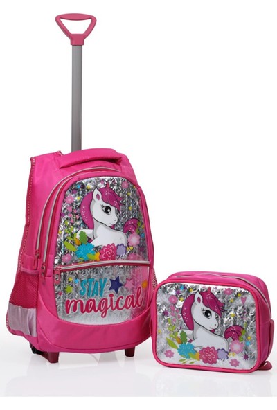 Güler Çanta Anaokulu ve Ilkokul Beslenmeli Insan Sağlığına Uygun Su Geçirmez Çekçekli Kız Okul Çantası