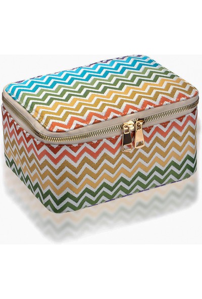 Zigzag Makyaj Çantası Makyaj Malzeme Çantası