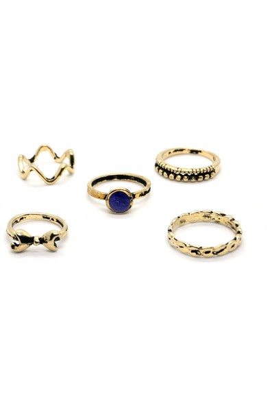 X-lady Accessories Altın Renk Karışık Kombin Eklem Yüzük Seti 800 X-lady Accessories Altın Renk Karışık Kombin Eklem Yüzük Seti 800