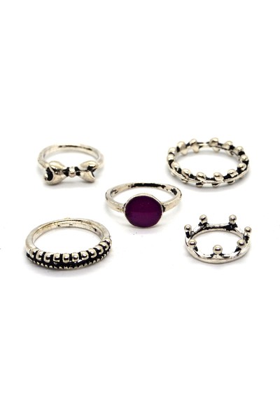 X-lady Accessories Gümüş Renk Karışık Kombin Eklem Yüzük Seti 801 X-lady Accessories Gümüş Renk Karışık Kombin Eklem Yüzük Seti 801