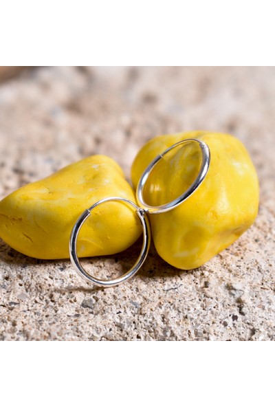 Feniks Silver 925 Ayar Gümüş Günlük Halka Küpe