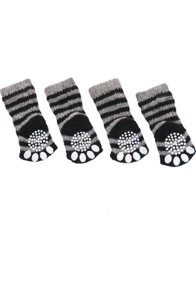 Karlıe Köpek Çorabı 4lü L 59x50MM Gri-Siyah