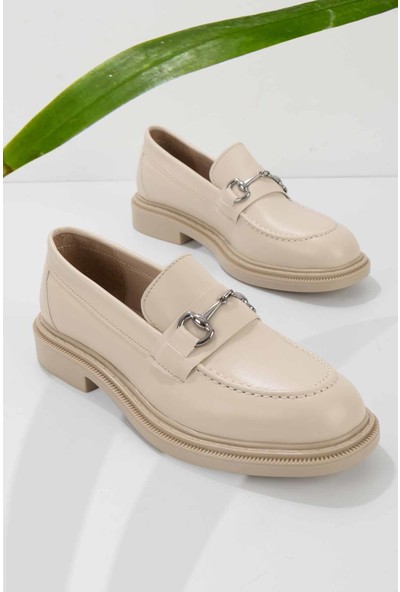 Bambi Bej Kadın Loafer Ayakkabı K016400003