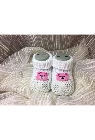 İki Kalp Butik Ikikalp Butik Bebek Ayıcıklı Figürlü Triko Patik