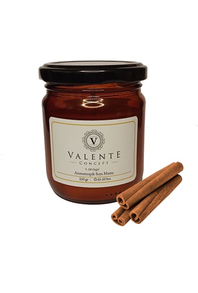 Valente Concept 210ML Aromaterapi Soya Mumu, Tarçın Valente Concept 210ML Aromaterapi Soya Mumu, Tarçın