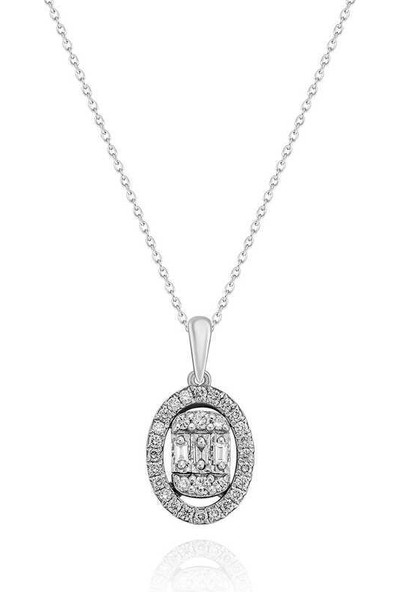 Luziana Pırlanta 0,31 Karat Baget Pırlanta Kolye