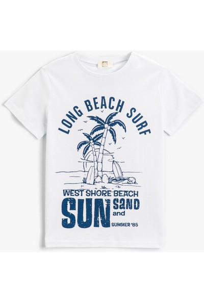 Koton Bisiklet Yaka Normal Kalıp BeyazErkek Çocuk T-Shirt - 2SKB10040TK Koton Bisiklet Yaka Normal Kalıp BeyazErkek Çocuk T-Shirt - 2SKB10040TK