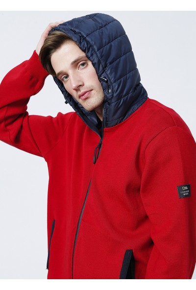 National Geographic Kapüşonlu StandartKalıp Düz Kırmızı Erkek Hırka - C-Tokyo National Geographic Kapüşonlu StandartKalıp Düz Kırmızı Erkek Hırka - C-Tokyo