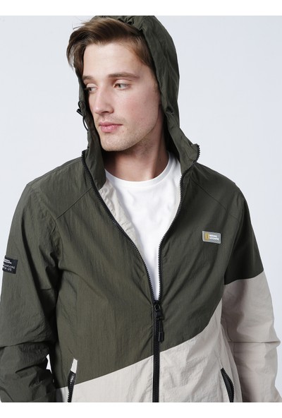 National Geographic Kapüşonlu StandartKalıp Düz Taş Erkek Mont - C-Allen